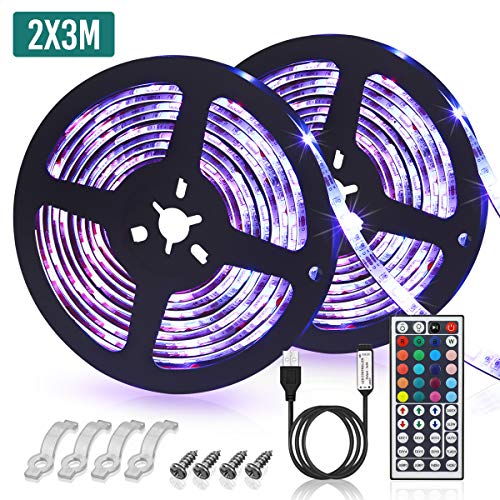 GLIME LED Streifen 6M Led Stripes RGB 5050SMD LED Bänder Lichtband mit ...